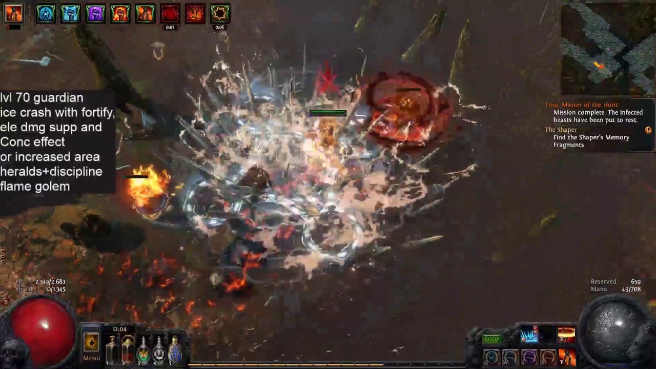 PoE- Heraldic templar build test(lvl 70 marshes map boss) - YouTube