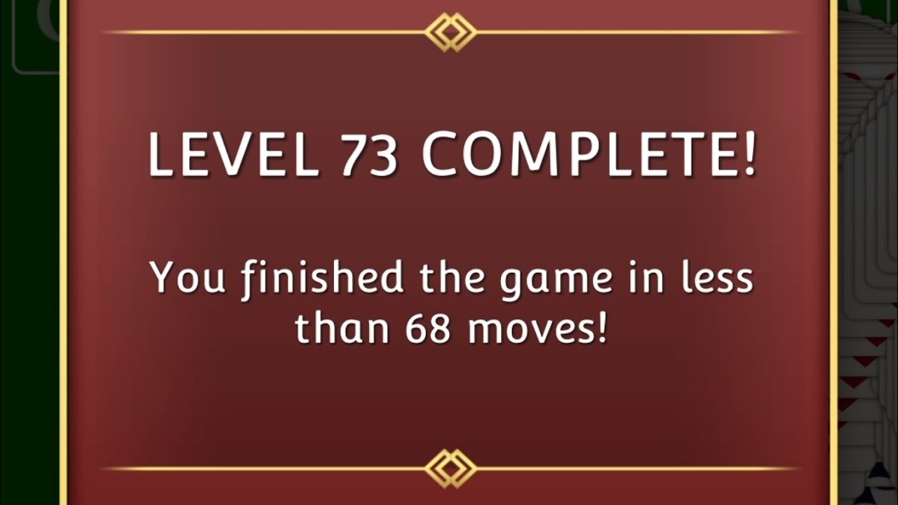 Level 73, Travel to New York, Queen High - Finish in less than 68 moves ...