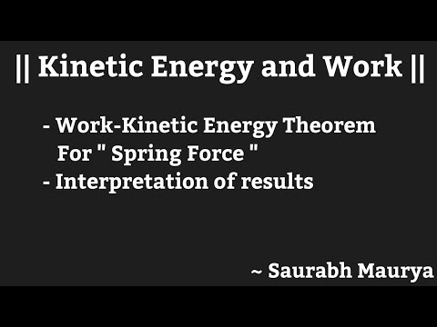|| Work and Kinetic Energy Theorem || For variable Force ( Spring Force ...