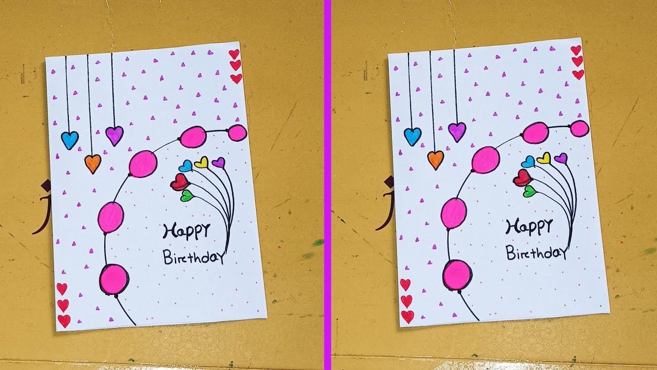 Diy Birthday Greeting Card / Easy White Paper Birthday Greeting Card ...
