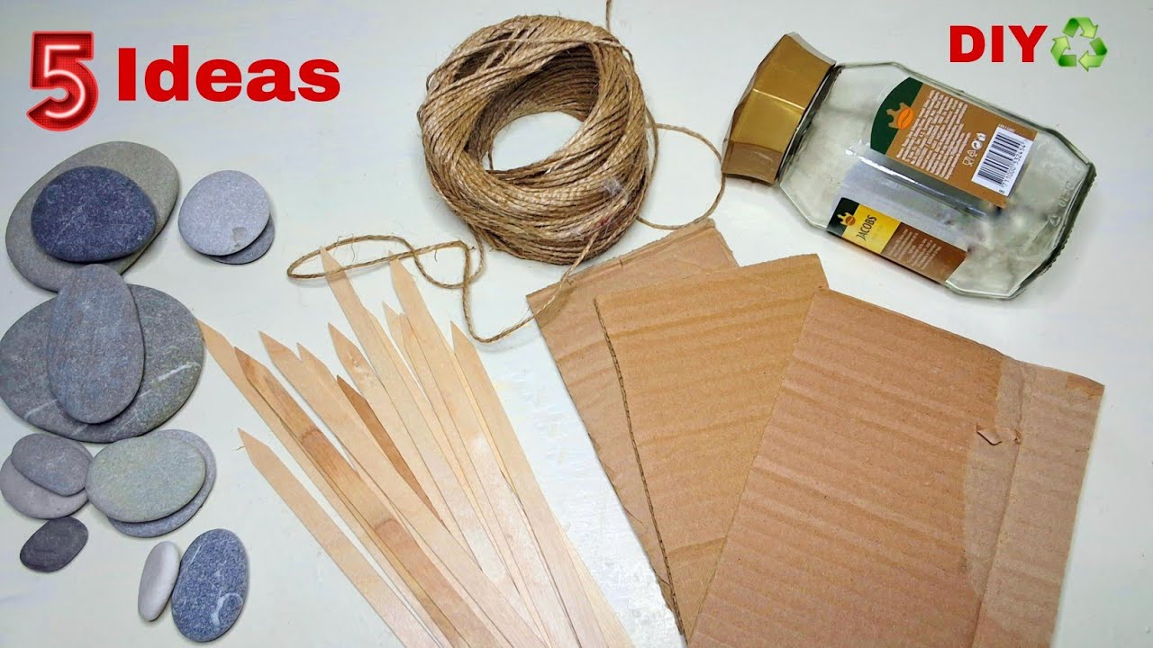 5 BRILLIANT HOME DECOR CRAFT IDEAS FROM WASTE MATERIALS♻️WASTE ...