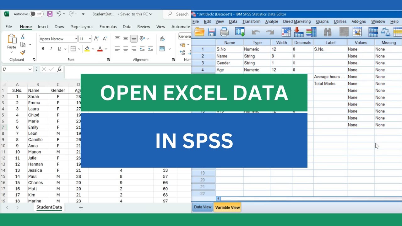 SPSS 1: Open Excel Data in SPSS - YouTube