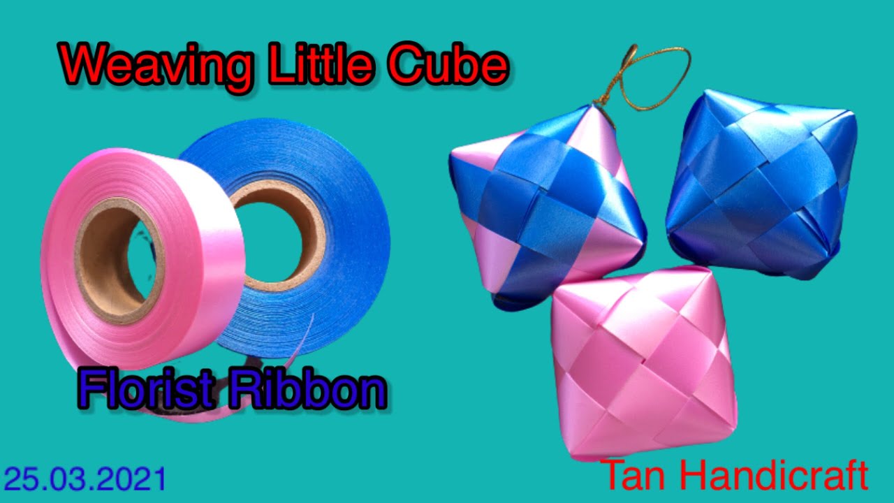 Tutorial ke 231 - Weaving little Cube ( ribbon Art ) - YouTube