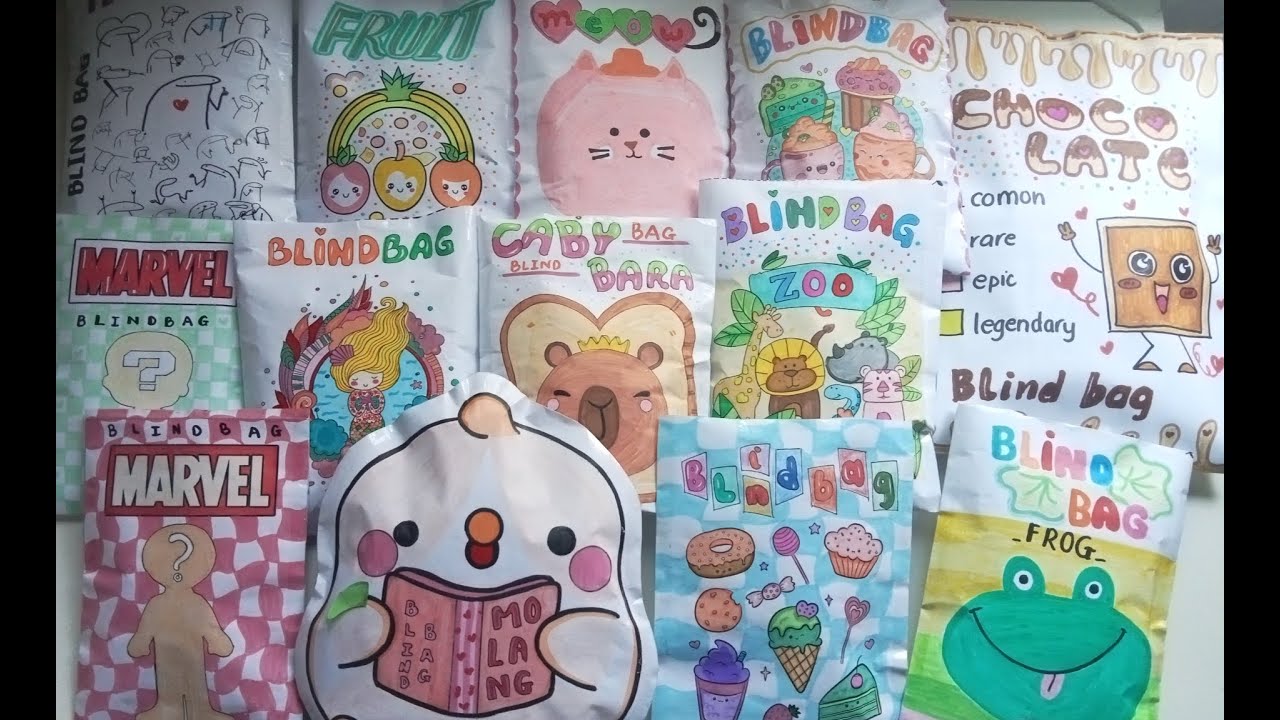 [DIY] RELAXING PAPER SQUISHY BLIND BAGS unboxing collection! | ASMR ...