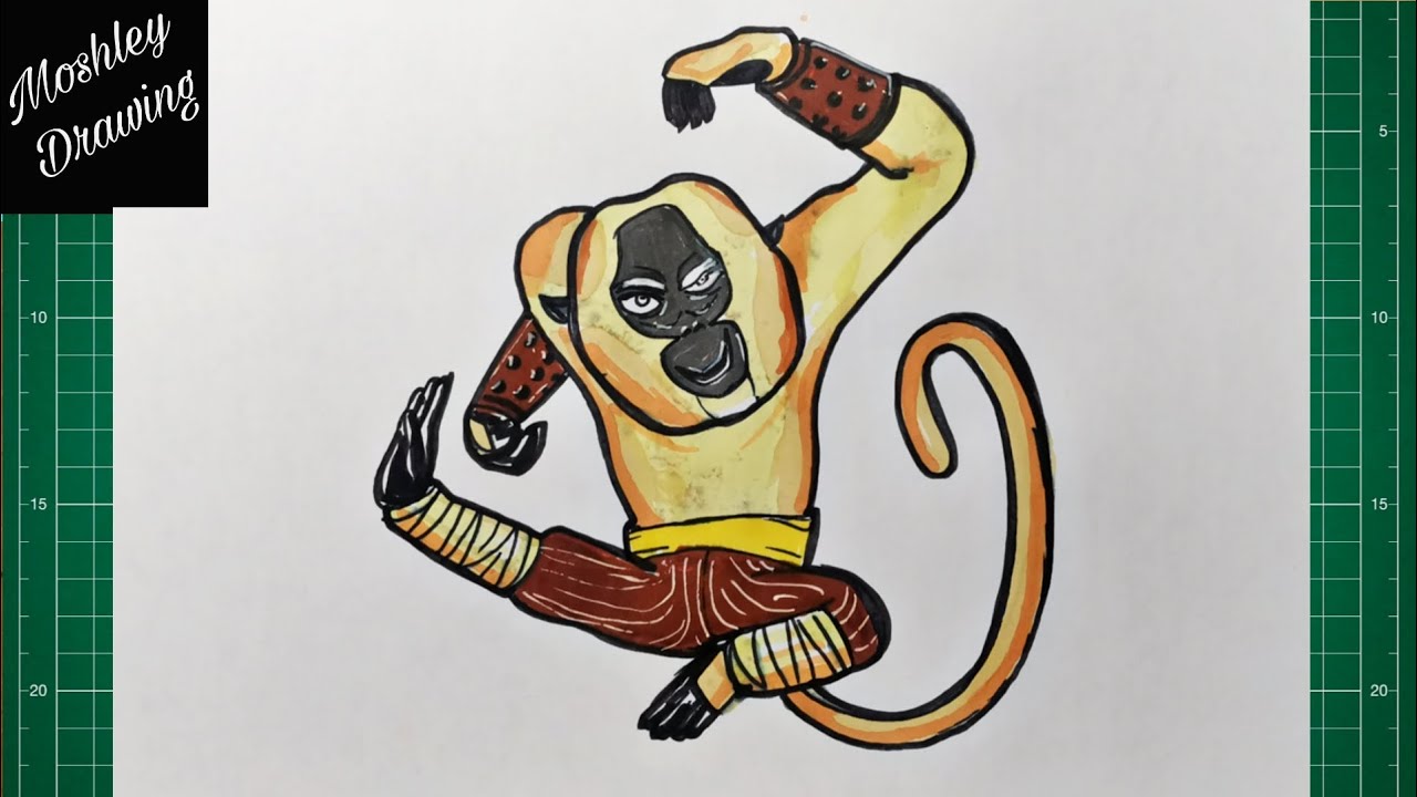 How to Draw Master Monkey from Kung Fu Panda - YouTube