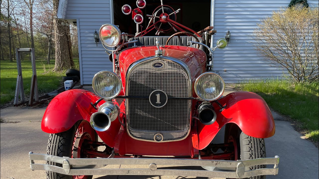 Ford Model AA Fire Truck 1928 Southern Apparatus Pumper (long video ...