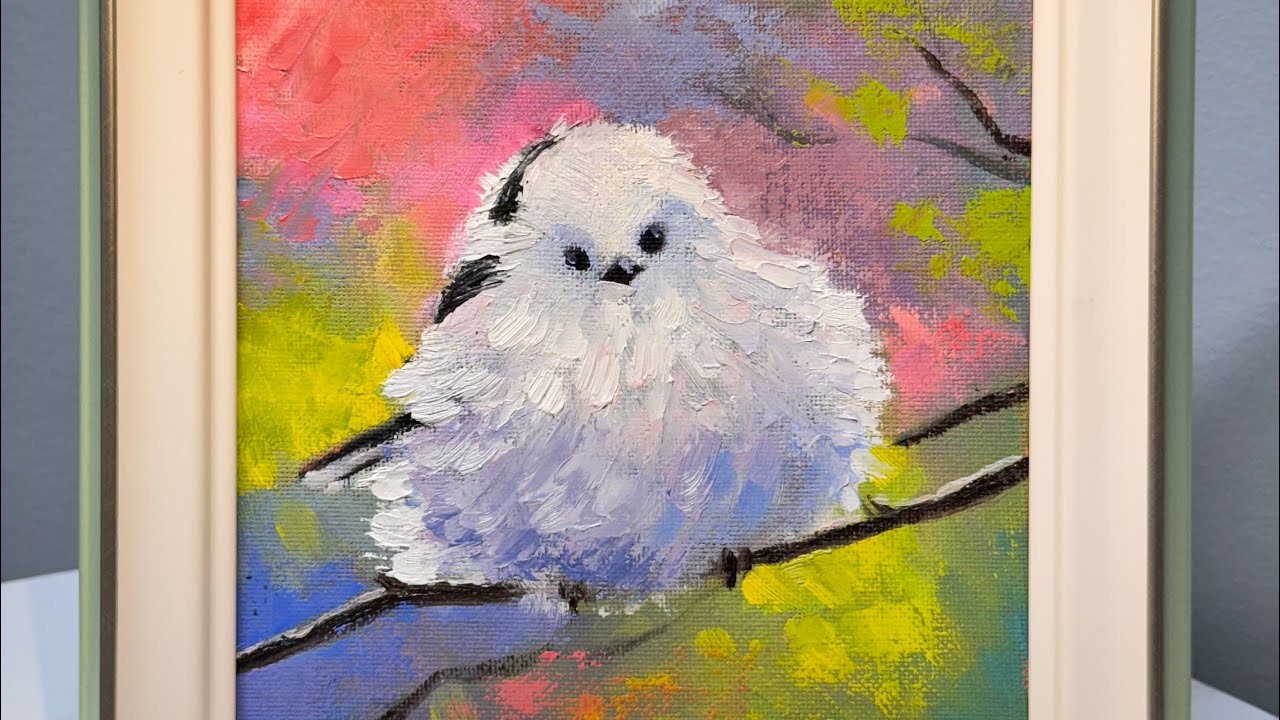 Shima Enaga Cute Bird oil painting - YouTube