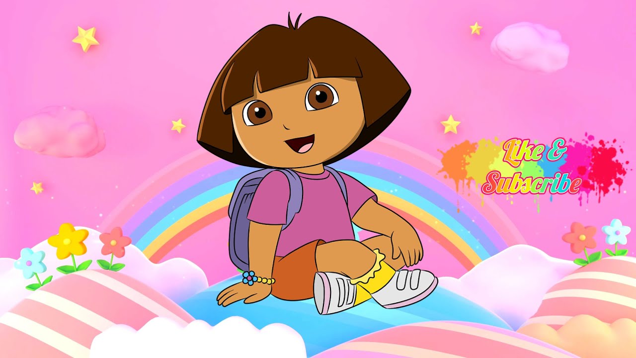 How to Draw Dora the Explorer Sitting drawing and coloring video ...