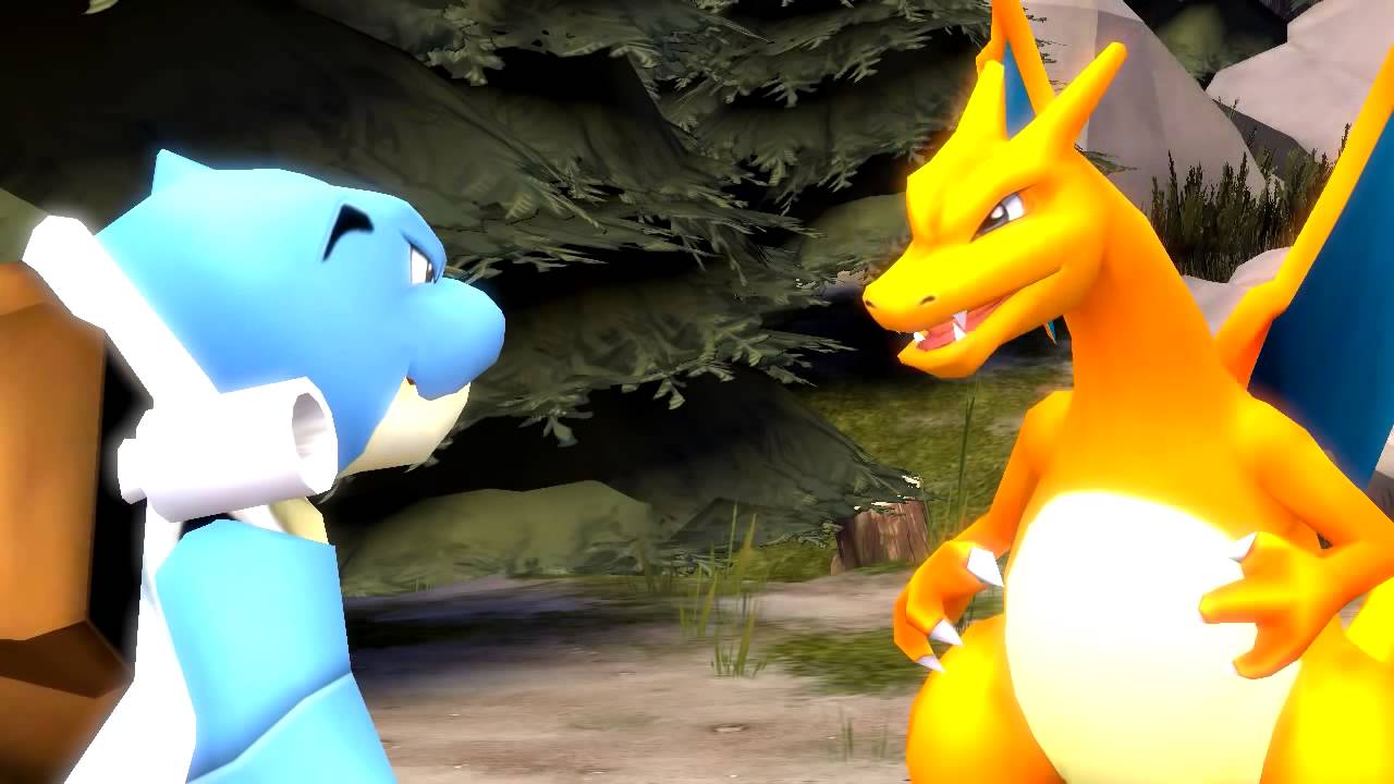 Blastoise and Charizard FIGHT! Pokemon SFM - YouTube