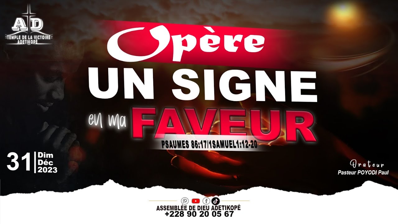 OPERE UN SIGNE EN MA FAVEUR / MAKES A SIGN IN MY FAVOR. || Pasteur ...