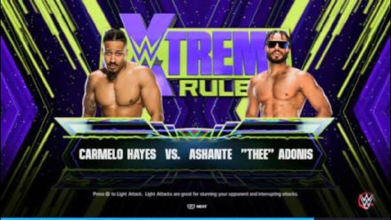 WWE 2K23| CARMELO HAYES vs ASHANT ADONIS - YouTube