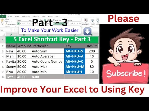 5 Excel Shortcut Key and Improve your Excel Part - 3, (Auto) - Sum ...