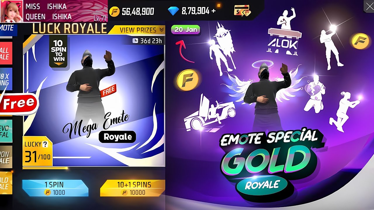 NEW SPECIAL EMOTE GOLD ROYAL आ गया है 🤯🔥| FF NEW EVENT | FREE FIRE NEW ...
