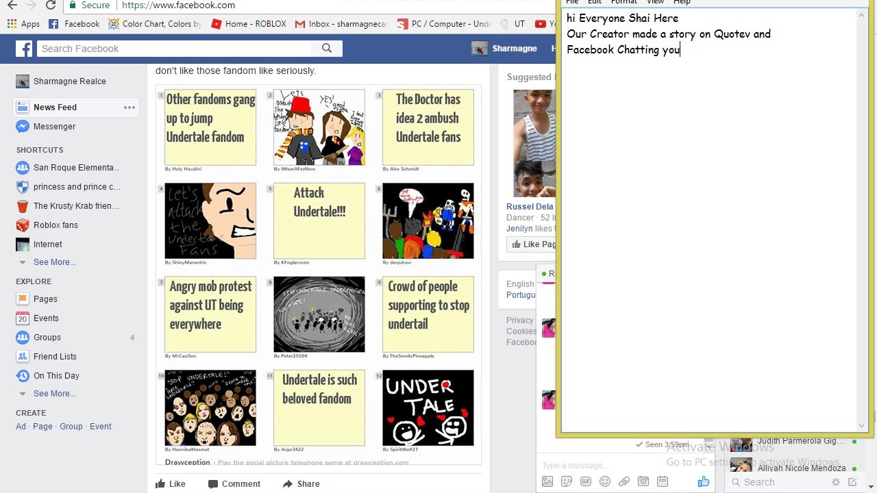 Quotev Story and Facebook - YouTube