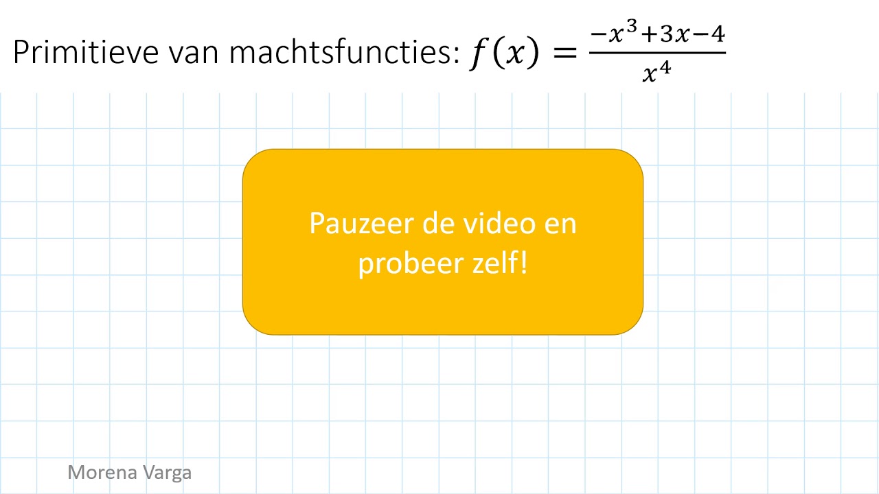 Cursus VWO Wis B Extra 5 Oefenen met primitiveren machtsfuncties - YouTube
