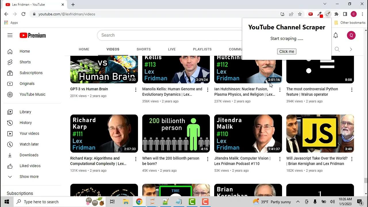 YouTube Channel Scraper Chrome Tutorial - YouTube
