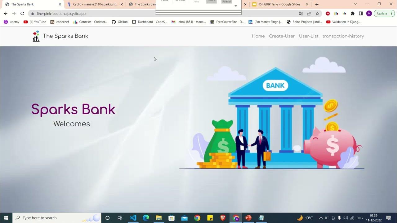 Basic Banking System || Web Development Task 1|| The Sparks Foundation || MERN stack - YouTube