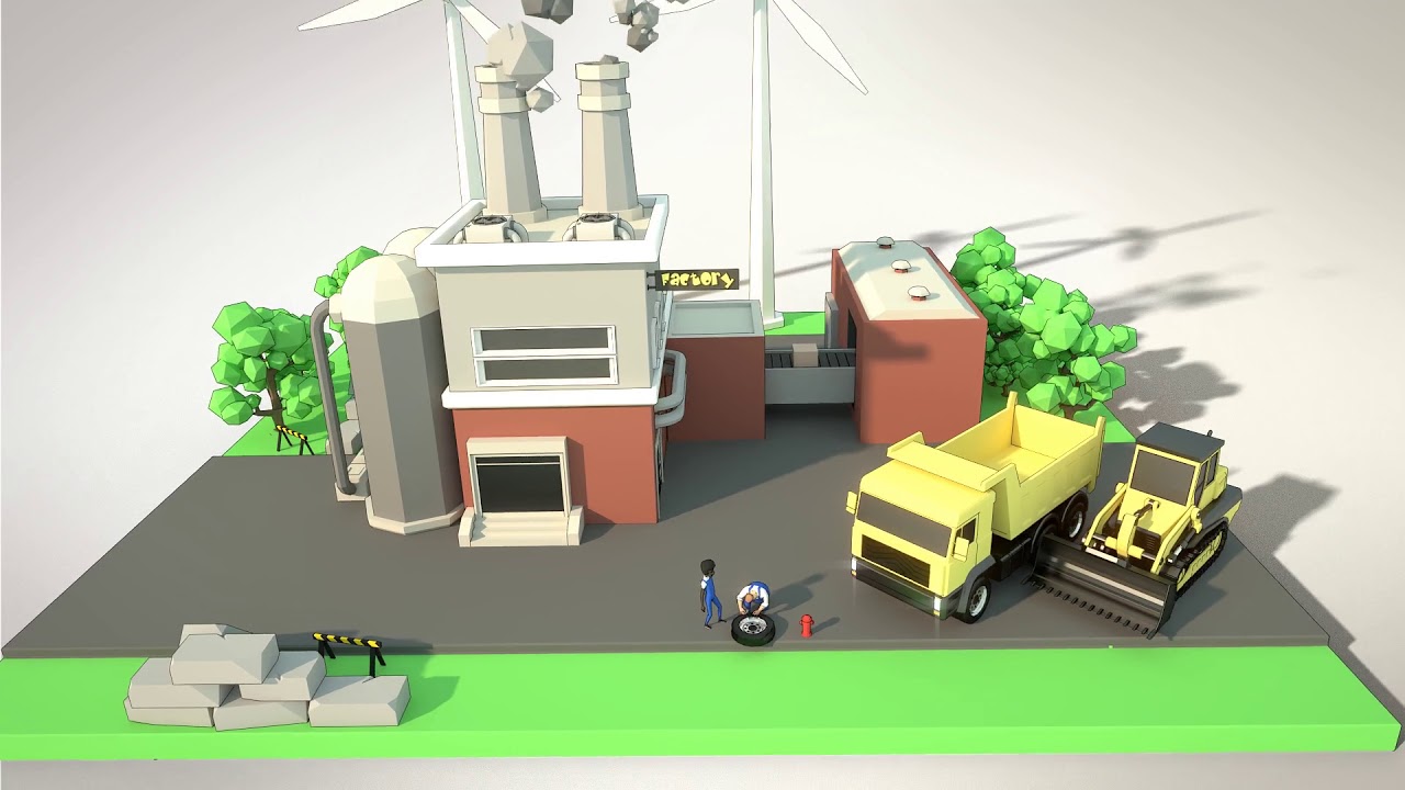 Blender 2.79 Editable low poly factory - YouTube