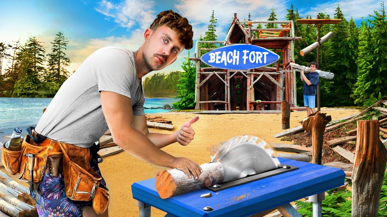 UPDATING THE BEACH FORT (INSTALLING PULLEY SYSTEM) - YouTube