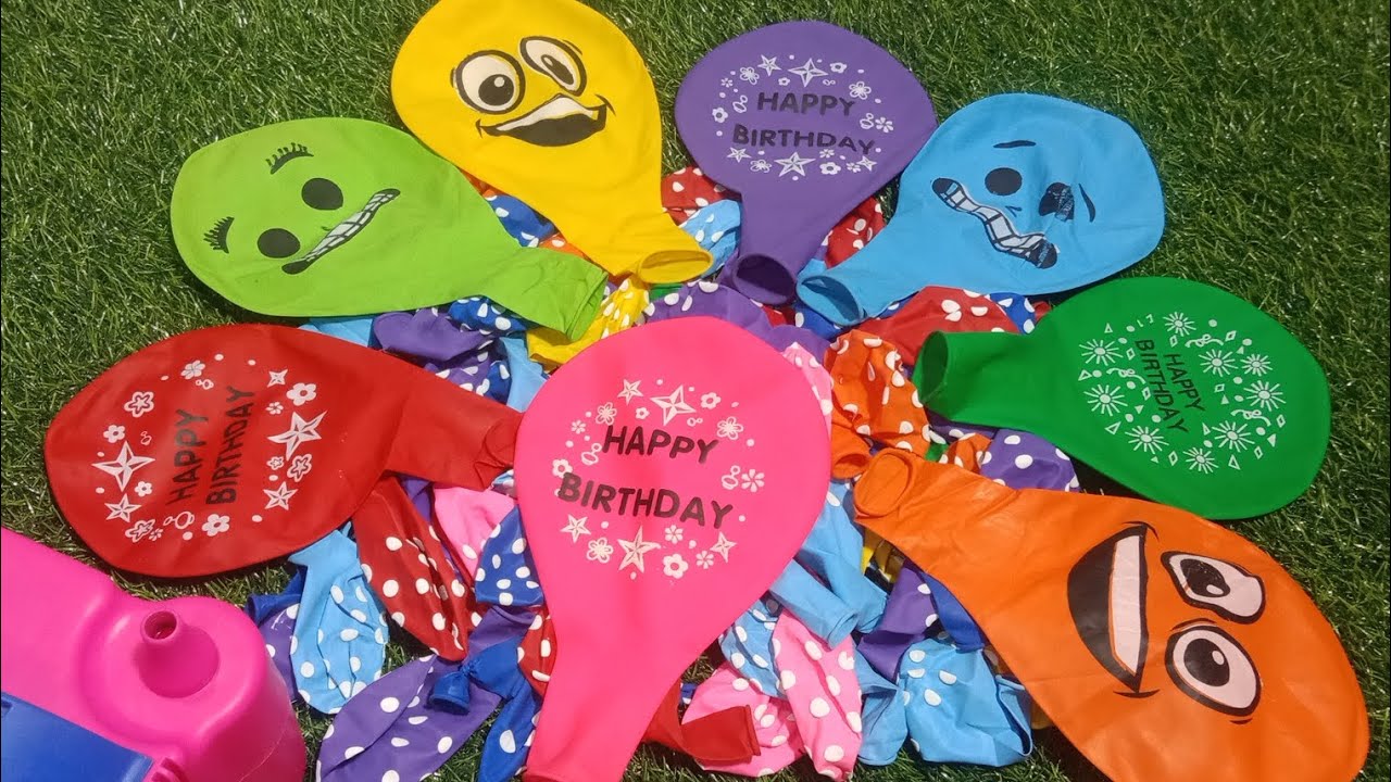 Popping with Colorful Big Balloons and Happy Birthday Decor Balloons ...