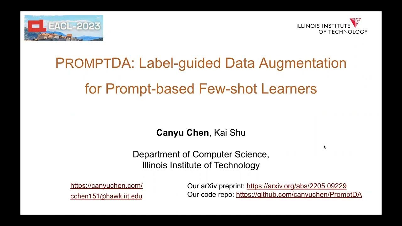 PromptDA: Label-guided Data Augmentation for Prompt-based Few-shot Learners (EACL 2023) - YouTube