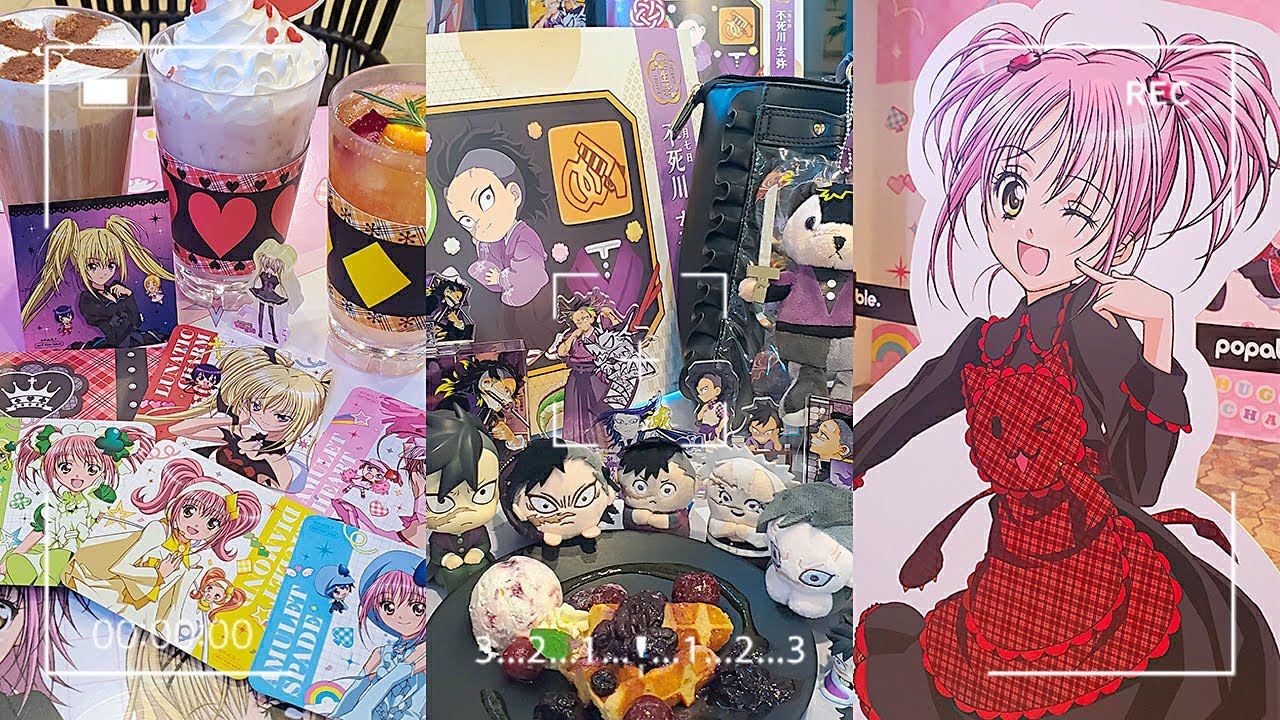 Anime collab cafes ♠️🍀🔶️ Shugo Chara, Demon Slayer in Seoul VLOG - YouTube