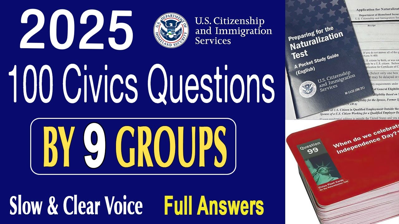 100 Civics Questions and Answers Easy to Memorize By 9 Groups | US ...