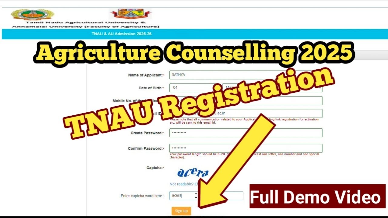 TNAU 2025|Agriculture counselling online Registration|Demo|How to apply ...