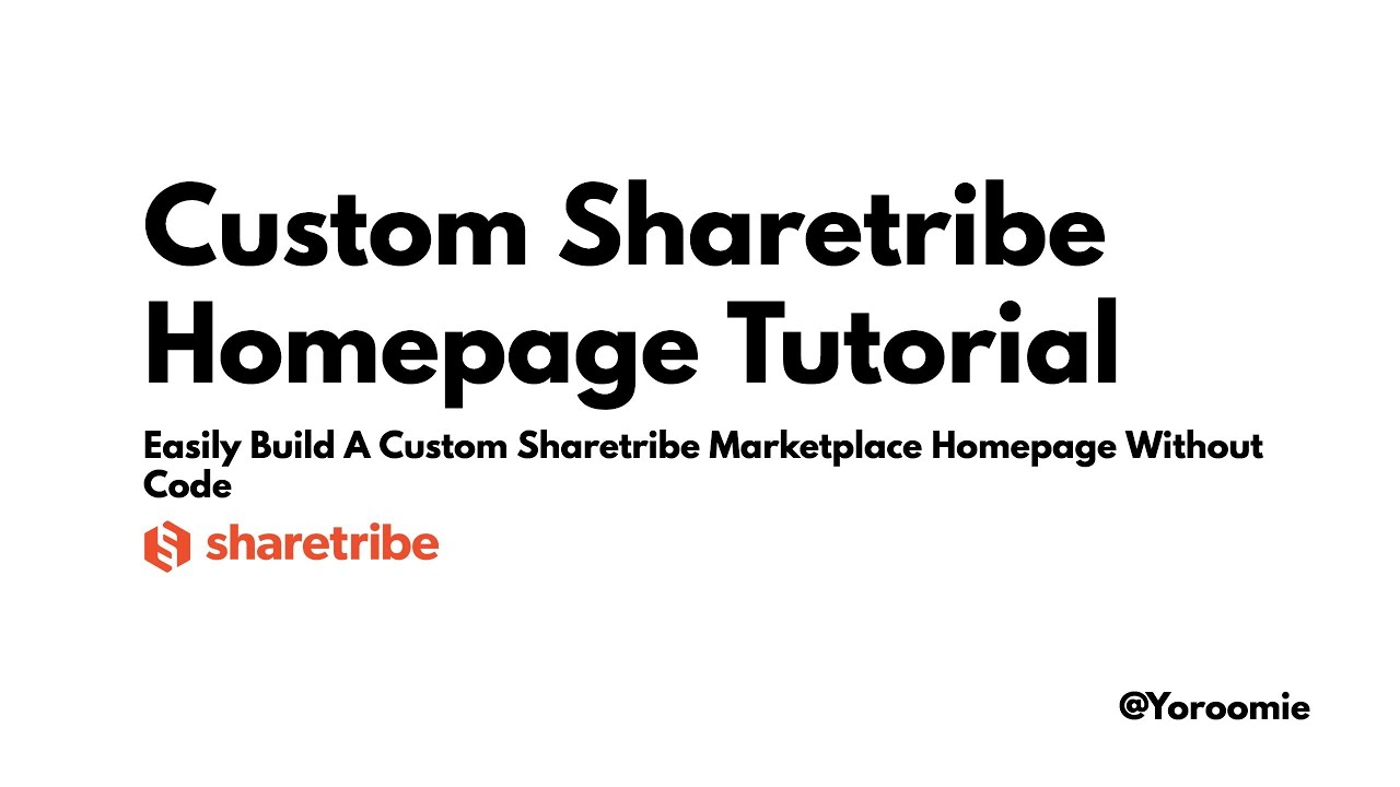 Build A Sharetribe Marketplace Custom Homepage Without Code Using ...
