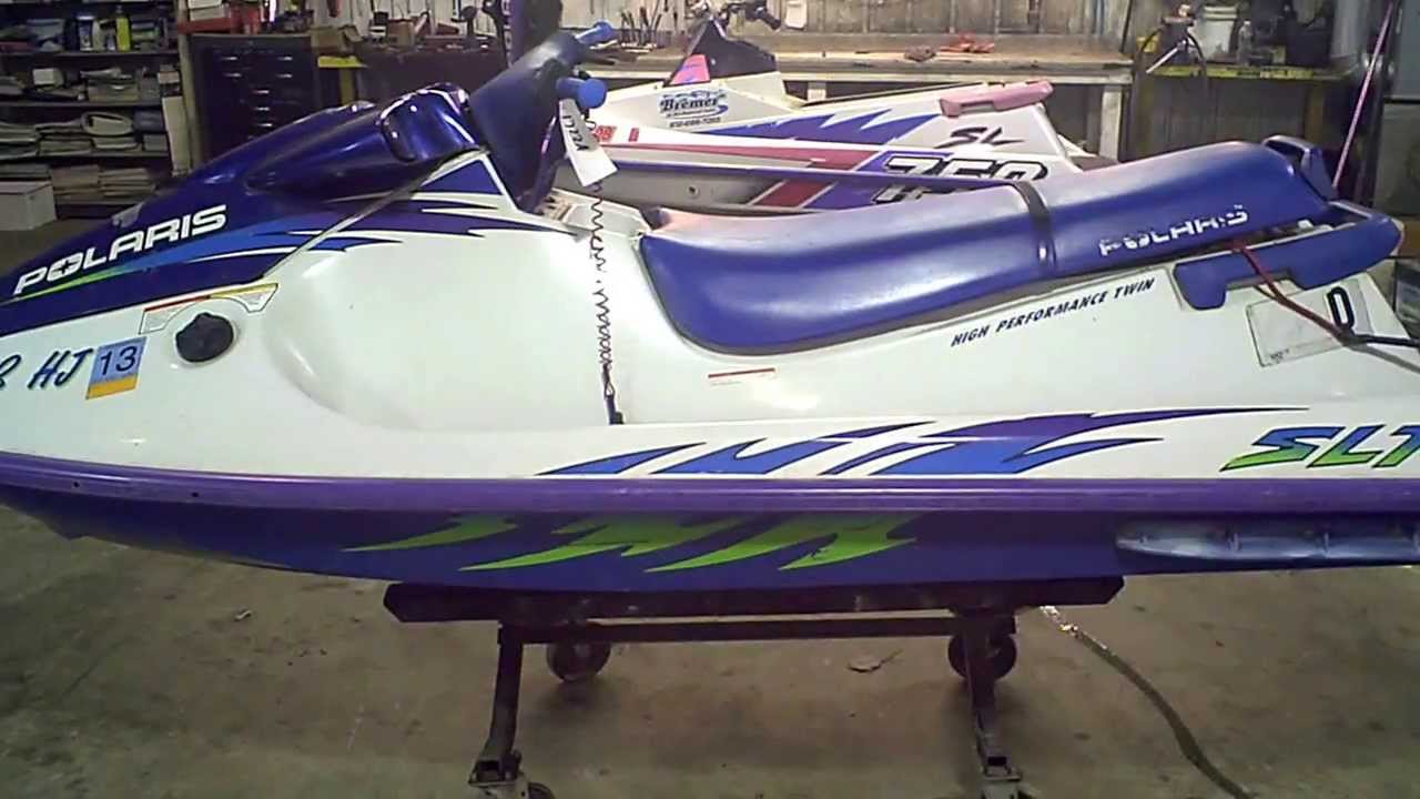 LOT 1722A 1998 Polaris SLTH 700 Jet Ski Running - YouTube