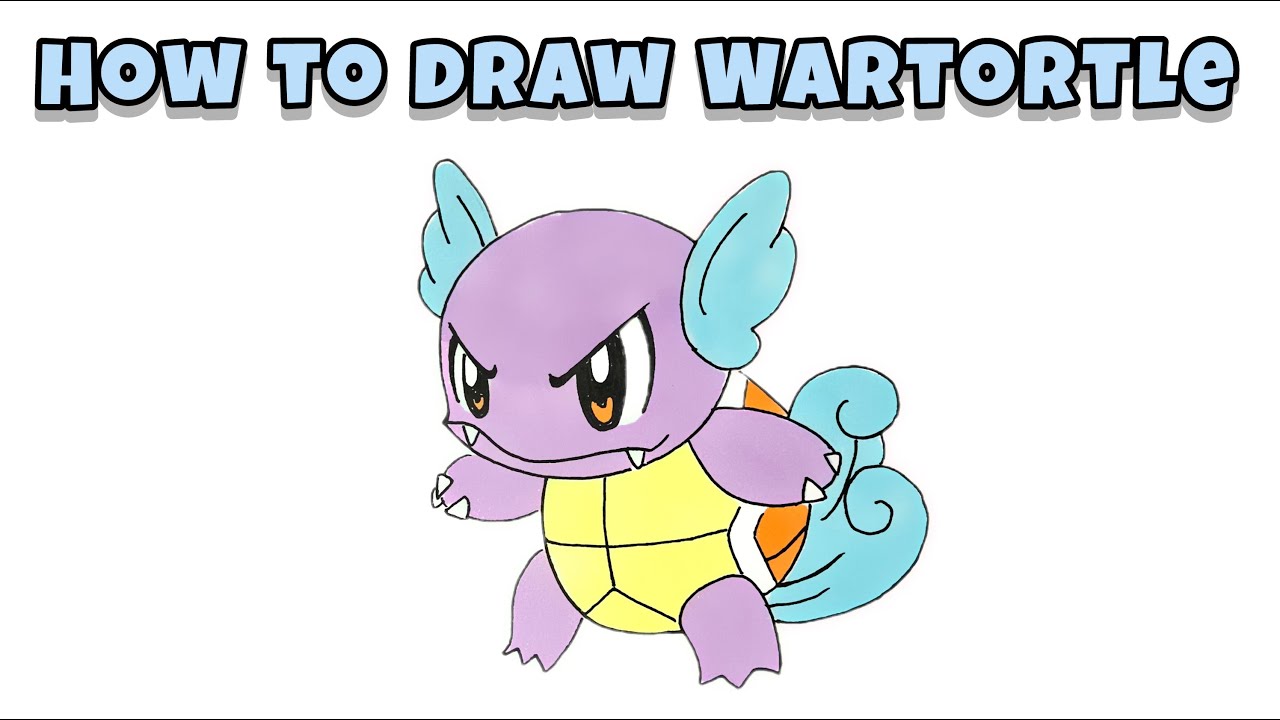 How to Draw Small Wartortle – Water-type Pokemon: Follow Along and ...