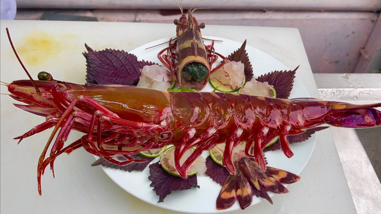 Red sea shrimp makes delicious sashimi, Vietnamese food // Vn Chef ...