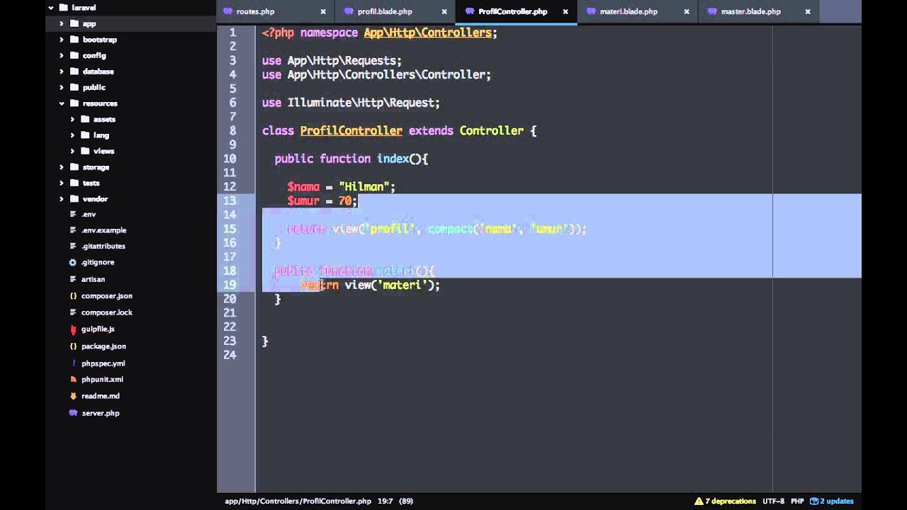 Belajar Laravel Templating Blade Youtube