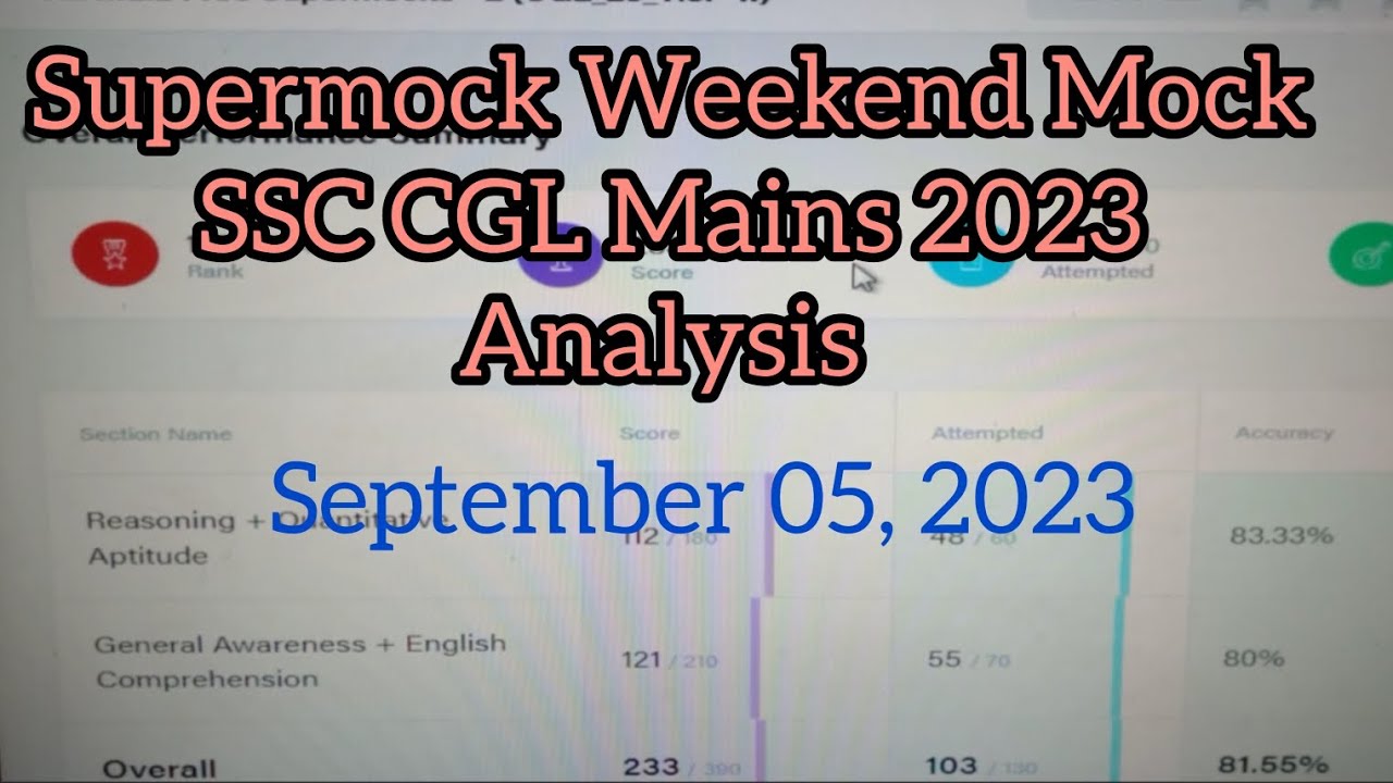 🎯Supermock Weekend Mock Analysis | SSC CGL Mains 2023 | #ssc #ssccgl ...