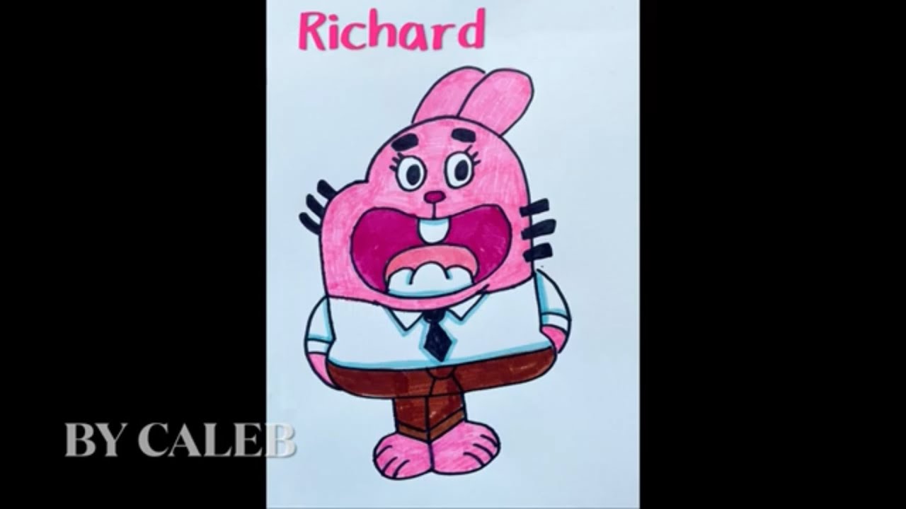 How to Draw Richard Watterson From The Amazing World of Gumball Step by ...