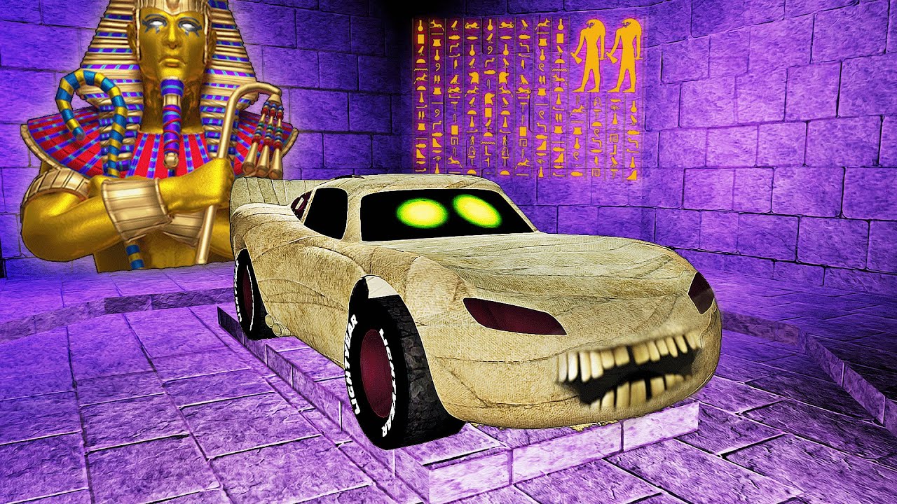Scary Mummy vs Pixar Cars Tomb Riders in BeamNG.drive! - YouTube