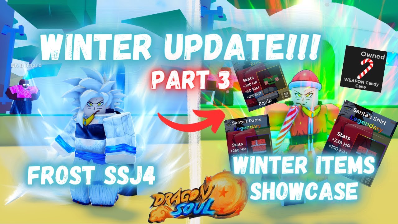 NEW FROST SSJ4 AURA AND ALL WINTER ITEMS SHOWCASE | Dragon Soul Winter ...