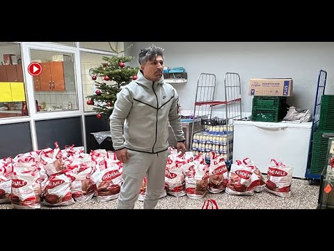 Loto milyoneri yoksulları gıda dağıttı