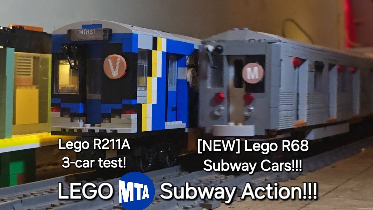 Lego MTA Subway Action! - New Lego R68 Subway Cars + 3-car R211A test ...