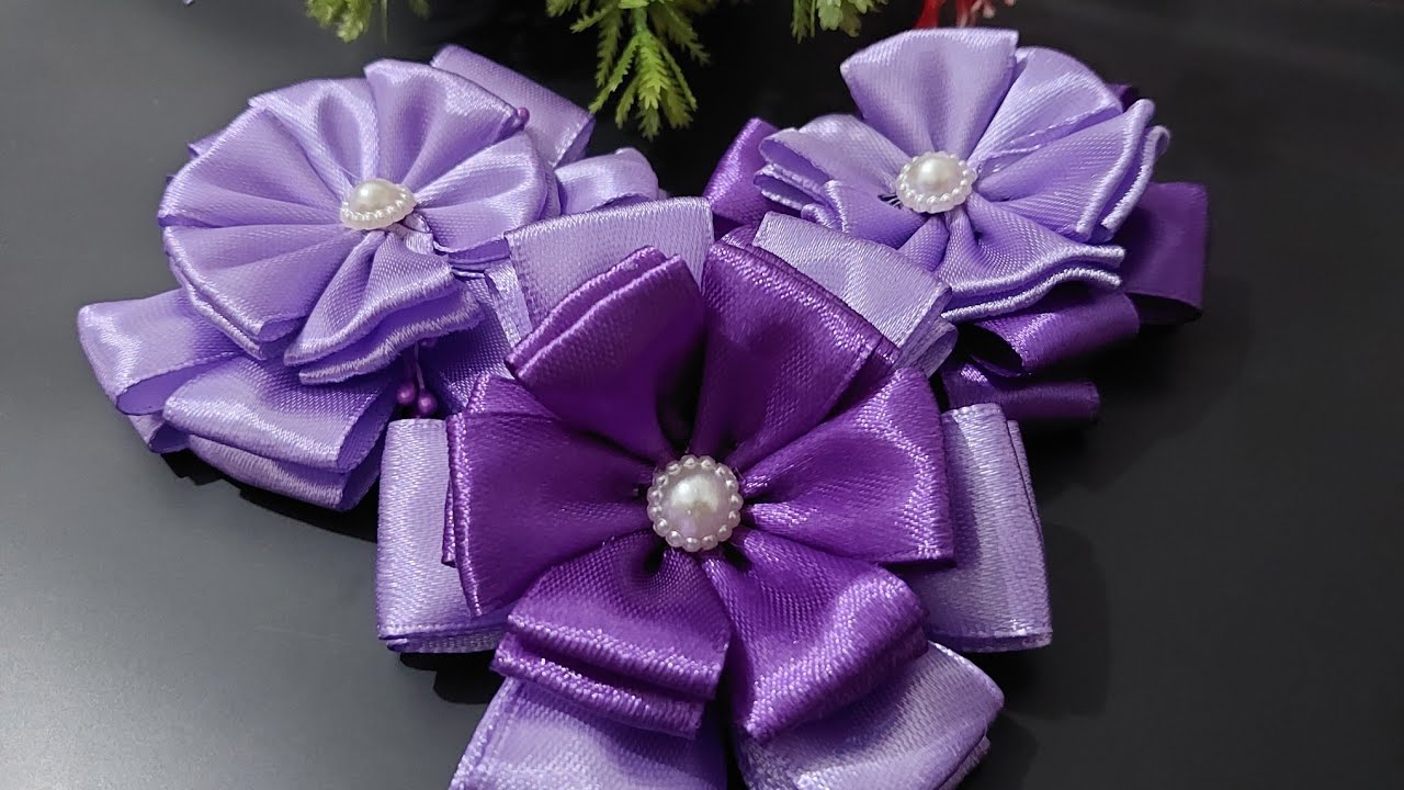 🎀🌺Cara mudah membuat simpul bunga dari pita satin #diycrafts - YouTube