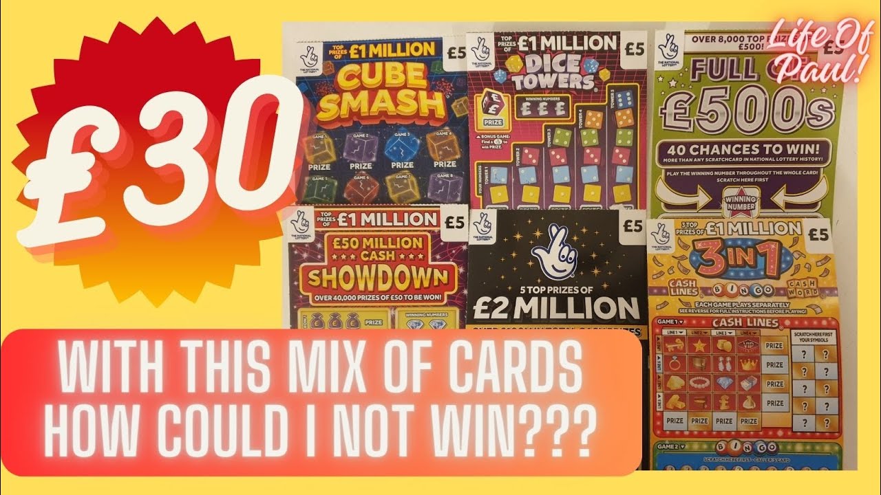 £30 mix of lotto scratch cards. How many of these 6 £5 scratch cards ...