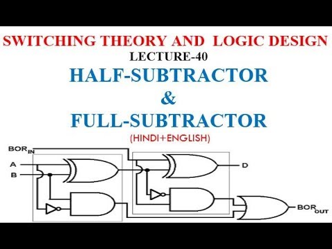 HALF-SUBTRACTOR AND FULL SUBTRACTOR -LECT 40 - YouTube