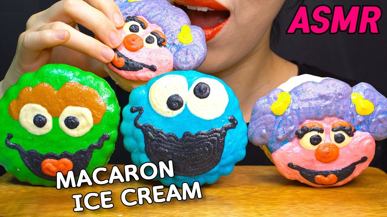마카롱 아이스크림 먹방 ASMR macaron iceCream EATING SOUNDS NO TALKING! - YouTube