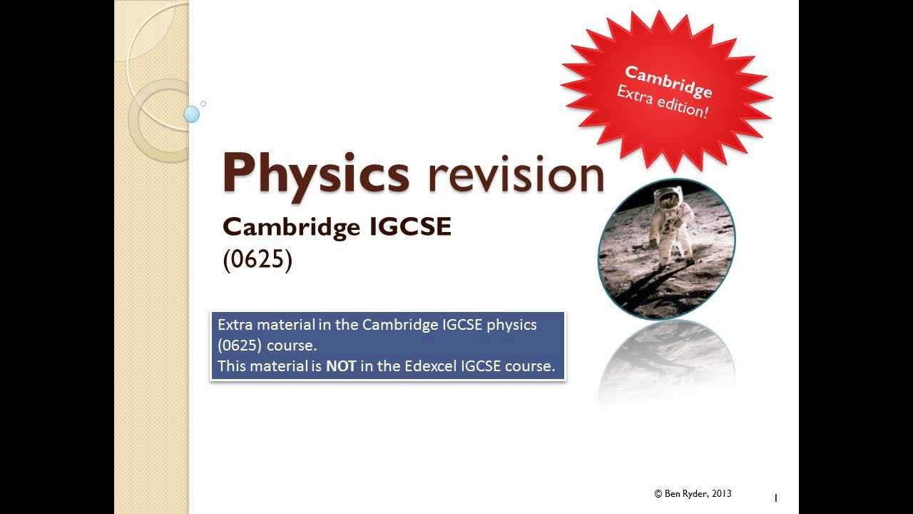 Cambridge ICGSE physics revision - topic 1: General physics - YouTube