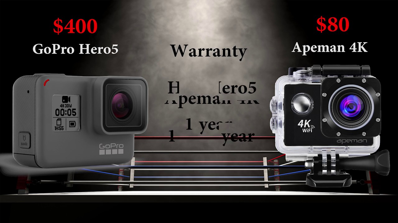 GoPro Hero5 vs Apeman 4K Expensive vs Cheap - YouTube
