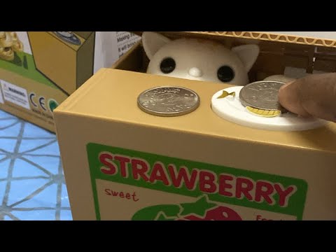AMAZING PIGGY BANK STRAWBERRY 🍓 BOX COIN PICK COINS - YouTube