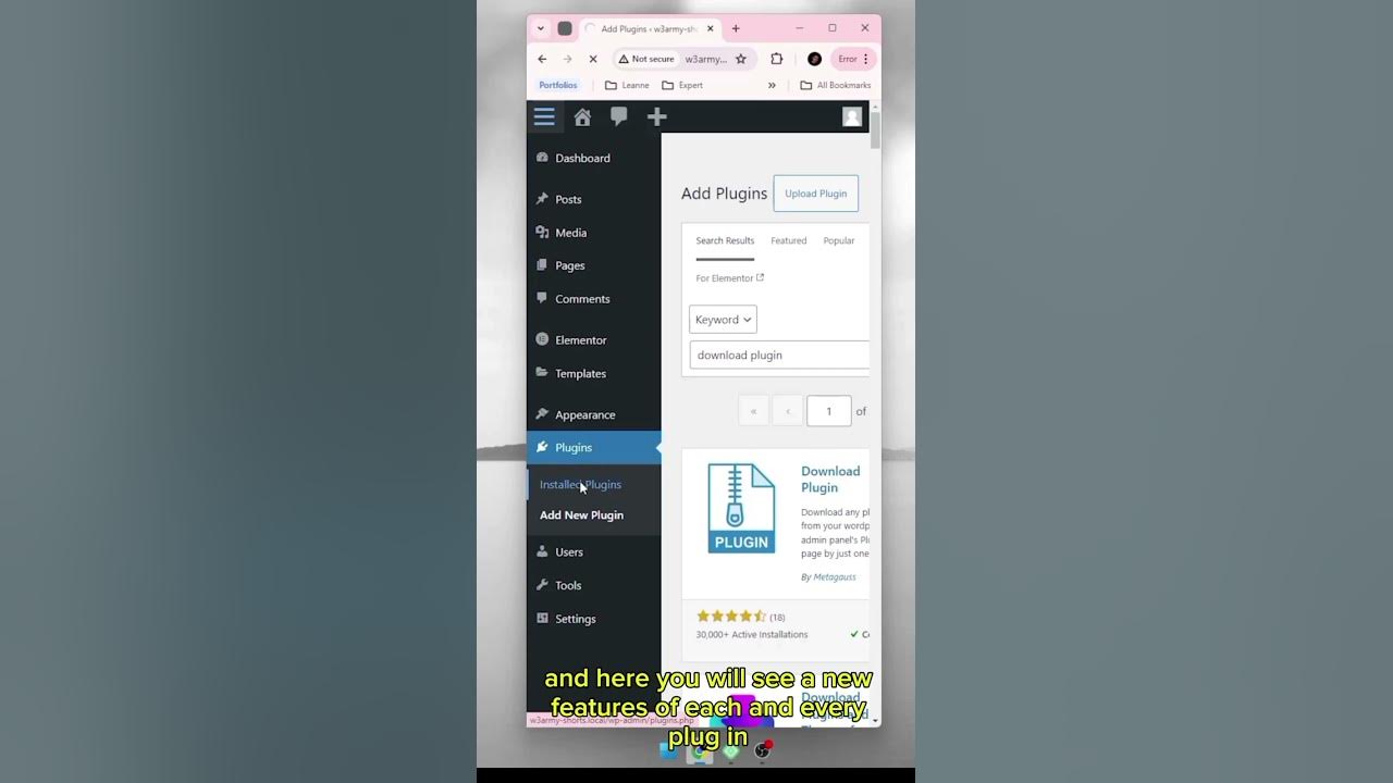 Download Plugin From Wordpress Dashboard Wordpress Wordpresstutorial Elementor