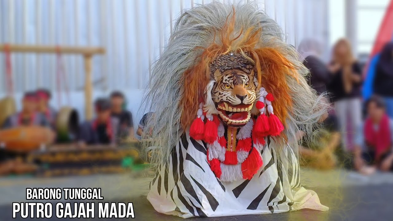 Tari BARONGAN TUNGGAL Seni barong Putro Gajah Mada live kamolan - YouTube