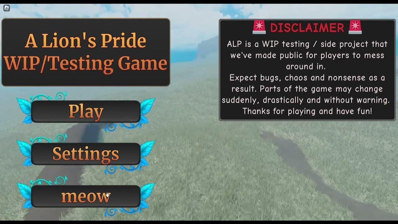 Meow | Roblox - 🦁 A Lion's Pride WIP - YouTube