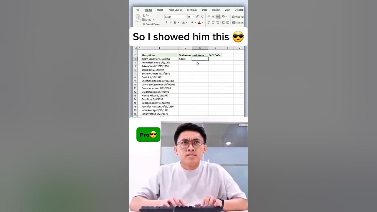 "Flash Fill in Excel 🔦 | Automate Data Entry in Seconds!" #excel #spreadsheetmagic #exceltips ...